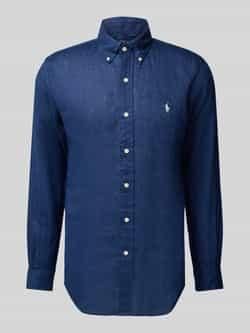 Polo Ralph Lauren Regular Fit Leinenhemd mit Button-Down-Kragen