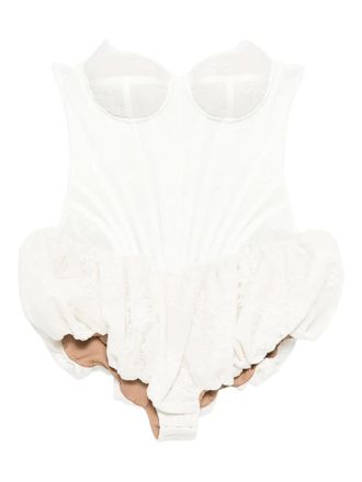 Giuseppe Di Morabito robe courte &agrave; haut en dentelle - Blanc
