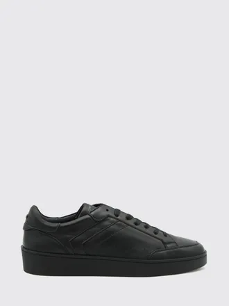 Canali Low-Top-Sneakers aus zweifarbigem Glattleder mit laminiertem Logo
