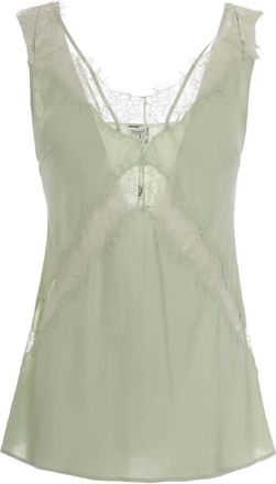 Pinko Pinko, Femme, Tops, Vert, Taille: 36 FR Top sans manches