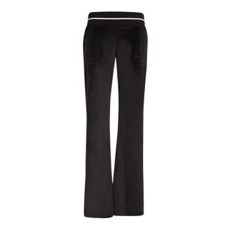 Palm Angels Femme, Pantalons, Noir, Taille: 42 FR Pantalon Noir &Eacute;vas&eacute; avec D&eacute;tail Ray&eacute;