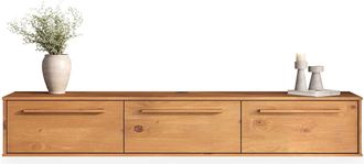 IDIMEX Lowboard TECCA hängend aus Massivholz, Eiche Farben - Moderne Hängekonsole mit 3 Klappen, Mid Century Style, stilvolle Wandkommode zur Wandmontage mit
