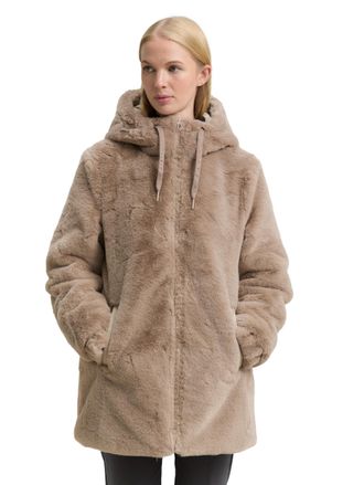 Tom Tailor Damen 1047534 Wendemantel mit Kapuze, 32208-Soft Taupe Grey, XXL