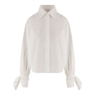 Patou Baumwollbluse mit gebundenen &Auml;rmeln - - Blouses & Shirts - Damen - Wei&szlig; - M