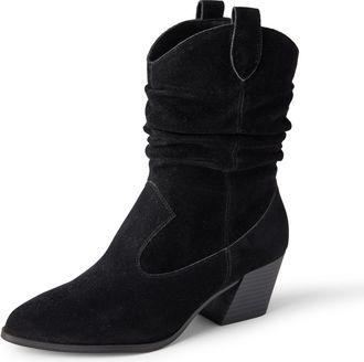 Amazon Essentials Damen Modische Halbhohe Westernstiefel, Schwarz, 38.5 EU