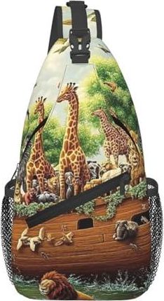 Generic Sac &agrave; dos de voyage &agrave; bandouli&egrave;re avec arche de No&eacute; - Monde animal - Sac &agrave; dos de voyage pour homme - Sac &agrave; dos de randonn&eacute;e