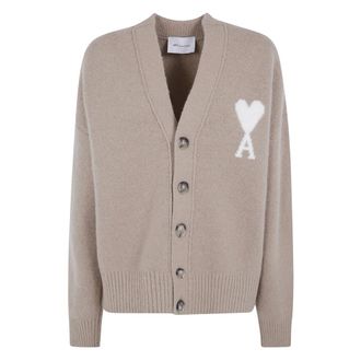 Ami Cardigan De Coeur - Femme - Pulls - Beige - Taille: 40 FR