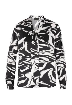 Faina Bluse Damen schwarz-wollwei&szlig;