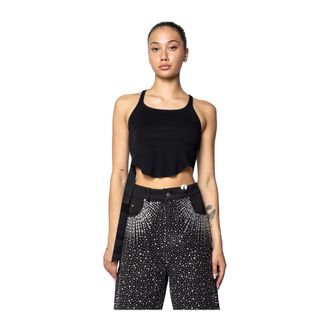 Rick Owens Schwarzes Cropped Tank Top - - Tops - Damen - Schwarzk - M