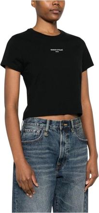 Maison Kitsun&eacute; Femme, Tops, Noir, Taille: 40 FR Logo Cotton T-shirt
