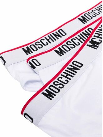 Moschino Logo Waistband Briefs - White