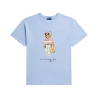 Polo Ralph Lauren Femme, Tops, Bleu, Taille: 38 FR Bear T-Shirt