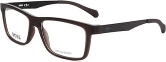 HUGO BOSS Lunettes de Vue BOSS 0870 05A MATT BROWN DARK RUTHENIUM 54/17/145 Homme
