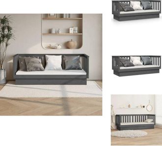 vidaXL Vidaxl - Lit de jour sans matelas gris 90x190 cm bois de pin massif - Lit De Jour - Canapé-lit - Lit Invité - Lit En Bois - Lit Design