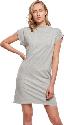 Build Your Brand Damen Dames Turtle Extended Shoulder Jurk Casual Dress, Heather Grey, XS EU