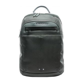 Piquadro Gr&uuml;ner Laptop-Rucksack aus Leder und Stoff - - Bags - Herren - Gr&uuml;n - ONE SIZE