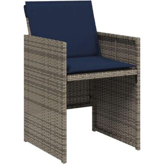 vidaXL Chaises de jardin avec coussins lot de 4 gris r&eacute;sine tress&eacute;e vidaXL
