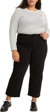 Levi's Damen Plus Size Ribcage Straight Ankle Jeans, Black Sprout, 22 M