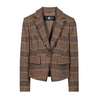 Luisa Cerano Karierter Ein-Knopf-Blazer - - Jackets - Damen - Braun - M