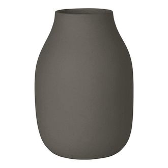 Blomus Vase -COLORA- | Blumenvase aus Keramik | Farbe Steel Gray | Gr&ouml;&szlig;e S &Oslash;11x15H cm | hochwertige Handarbeit