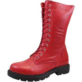 Andrea Conti Damen Stiefelette Schn&uuml;rstiefel moderne Farben l&auml;ssig Trend 0022823, Gr&ouml;&szlig;e:39 EU, Farbe:Rot