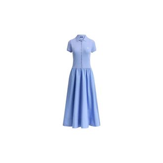 Polo Ralph Lauren Femme, Robes, Bleu, Taille: 36 FR Robe Polo en maille de coton