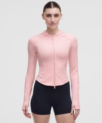 lululemon Wunder Train Jacke f&uuml;r Frauen - Gr&ouml;&szlig;e 10 in Pink Pearl