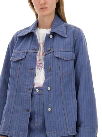 Ganni Organic Cotton Denim Jacket - Blue