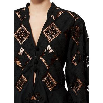 Isabel Marant Blouse Nina &agrave; broderies en lin et coton