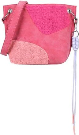 Fritzi Aus Preu&szlig;en Fritzi03 Limited Happy Flocked Jive Soft Berry Crossbody Sac bandouli&egrave;re similicuir Femme Sac &agrave; bandouli&egrave;re Festival Ville vegan smile floqu&eacute; 22,5 x 2