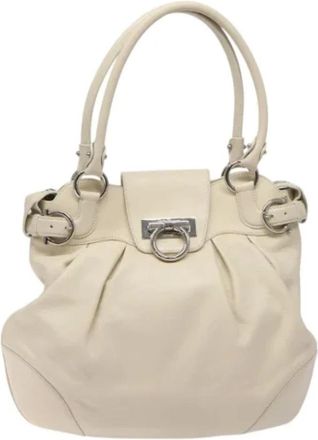 Ferragamo Pre-owned Cuir sacs-main - Femme - Pre-owned - Blanc - Taille: ONE Size