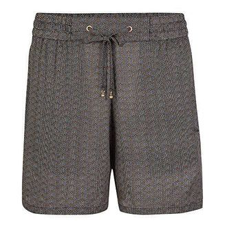 O'Neill Pantalon Corto Mujer Modelo Woven Shorts-Mix and Match, Multicolore (9925 Black AOP W/Yellow), L Femme