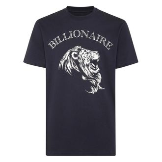 Billionaire Boys Club Besticktes Rundhals-T-Shirt L&ouml;we - - Tops - Herren - Blau - L