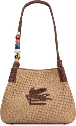 Etro Femme, Sacs, Beige, Taille: ONE Size Sac shopping Pegasus en raphia tress&eacute;