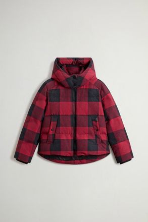 Woolrich Damen Daunenjacke aus Soft Ramar mit Buffalo-Karomuster Rot Gr&ouml;&szlig;e XXS