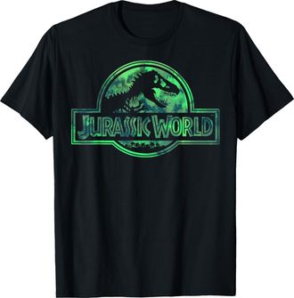 Jurassic Park Green Teal Watercolor Logo T-Shirt