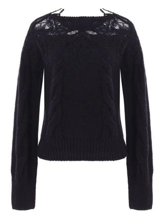 Ermanno Scervino pull en maille torsadée - Noir