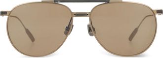 Brunello Cucinelli round pilot sunglasses - Gelb