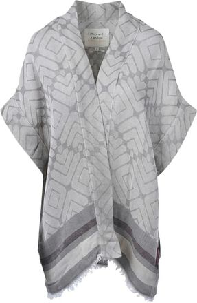 Alessia Santi Femme, Blouses et Chemises, Gris, Taille: 36 FR Kimono &agrave; Imprim&eacute; G&eacute;om&eacute;trique