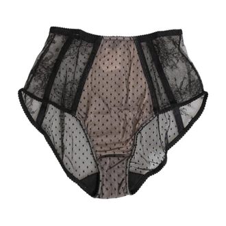 Dolce & Gabbana Schwarze Durchsichtige Polka Dot Spitzenunterw&auml;sche - - Underwear - Damen - Mehrfarbig - S