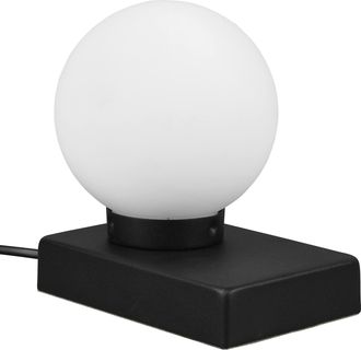 Trio Leuchten Tischleuchte Davi 5900011-32, Metall Schwarz matt, Glas opal matt, exklusiv Leuchtmittel 1x E14, 4-fach Touch Funktion