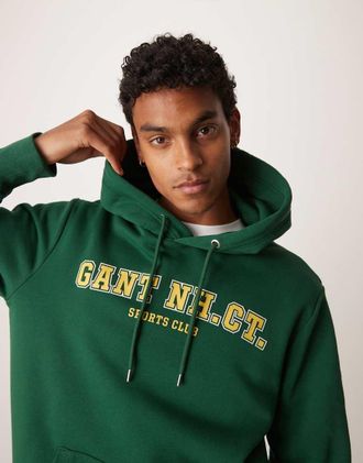 GANT Sweat à capuche avec logo universitaire - Vert