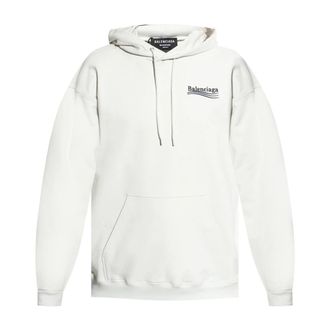 Balenciaga Hoodie mit besticktem Logo - - Sweatshirts & Hoodies - Herren - Wei&szlig; - XS