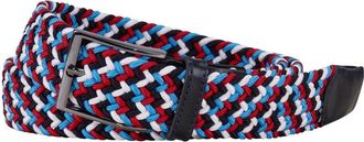 Tom Rusborg Elastischer Flechtg&uuml;rtel mit Leder-Details im Farbmix in