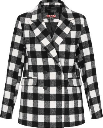 Mymo Blazer Frauen schwarz wei&szlig; kariert