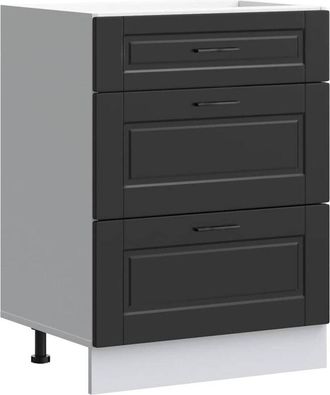 vidaXL Vidaxl - Armoire de cuisine Porto noir bois ding&eacute;nierie