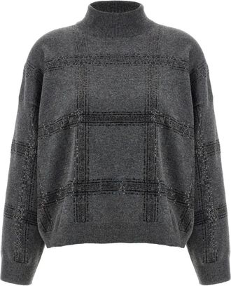 Brunello Cucinelli Pullover mit Pailletten - Grau