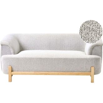 Beliani Sofa 2-Sitzer ALNOR Stoff Hellgrau