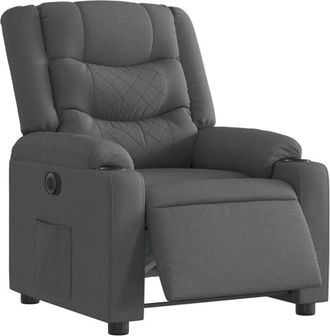 vidaXL Fauteuil inclinable électrique Gris foncé Tissu