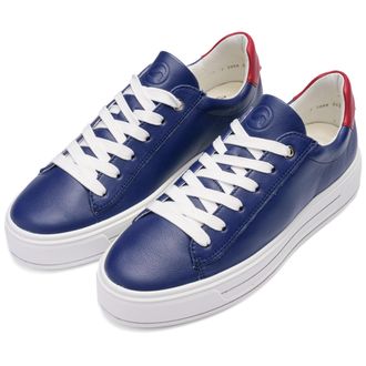 Ara Plateausneaker ARA CANBERRA, Damen, Gr. 5 (38), dunkelblau, cherry, Glattleder, unifarben mit Farbeinsatz, Schuhe Plateausneaker, Freizeitschuh, Halbs